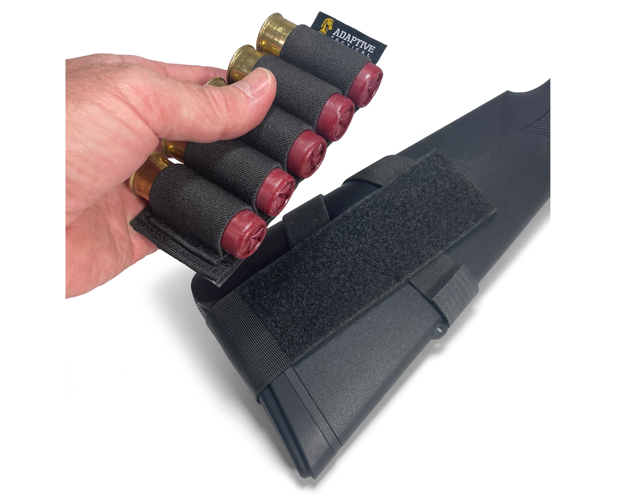 Stock Mounted Shell Carrier, 5rds - Nylon - Black - Adaptive Tactical